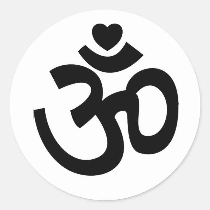 Heart Om Sign - Yoga Sticker | Zazzle.com