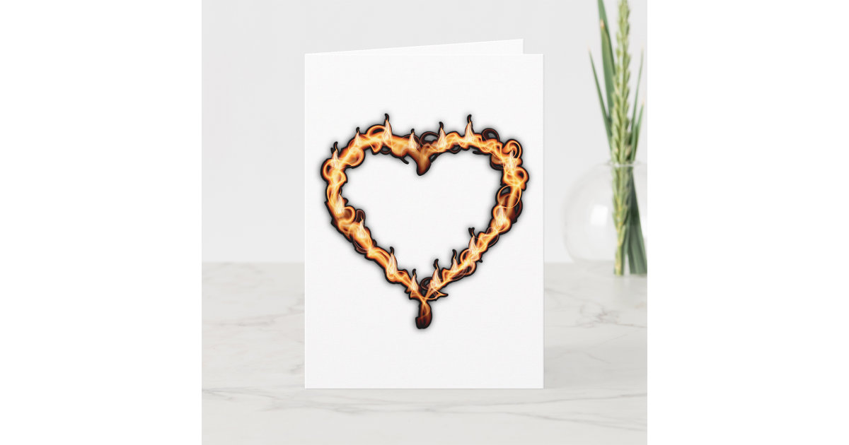 Heart On Fire Greeting Cards | Zazzle