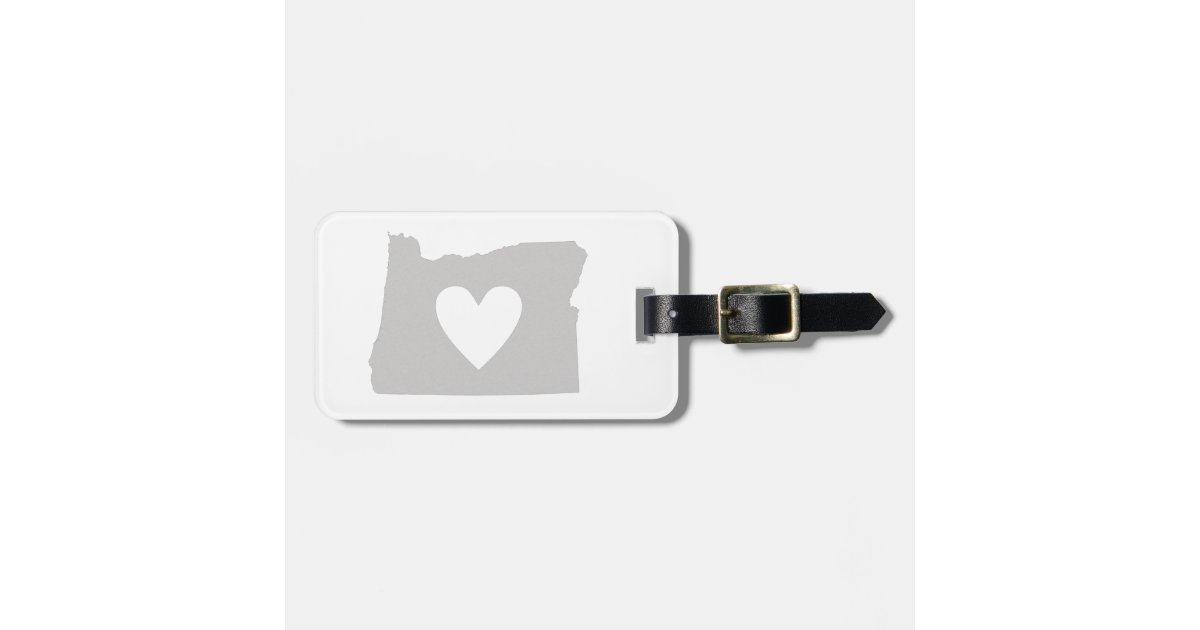 Heart Oregon state silhouette Luggage Tag | Zazzle