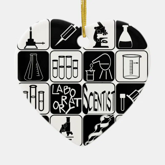 HEART ORNAMENT LABORATORY SCIENTIST TOOLS | Zazzle