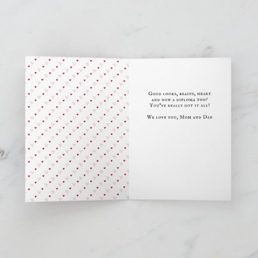 Heart Pattern Congratulations Graduate Photo Card | Zazzle