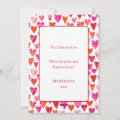 Heart Pattern Red Pink Valentines Holiday Card | Zazzle
