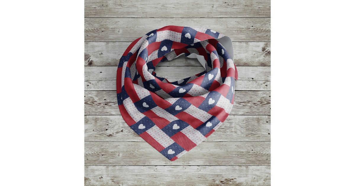 Heart Patterned Texas State Flag Bandana | Zazzle