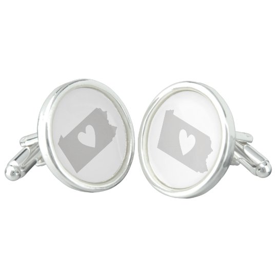 Heart Pennsylvania state silhouette Cufflinks | Zazzle.com