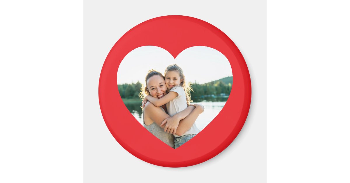 Heart Photo Red Magnet | Zazzle