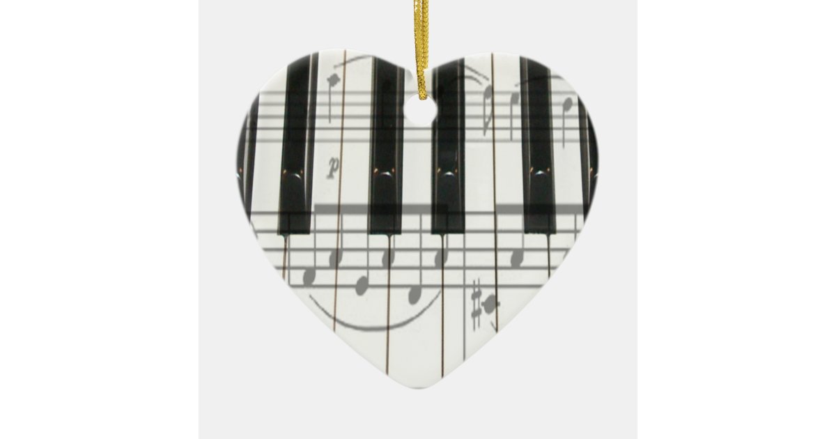Heart Piano Keyboard Ornament | Zazzle