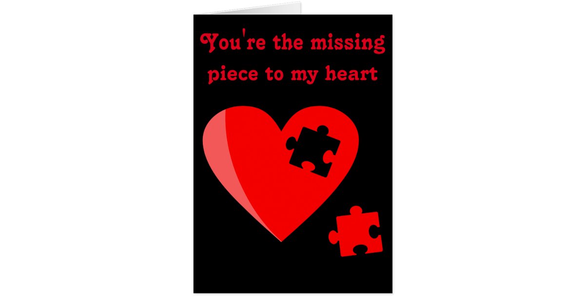 Heart Puzzle Piece Greeting Card | Zazzle