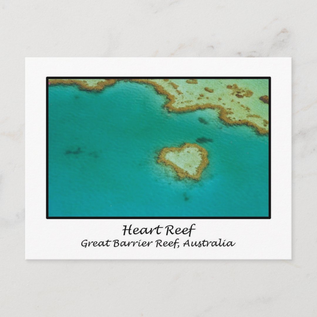 Heart Reef, Great Barrier Reef, Australia Postcard | Zazzle