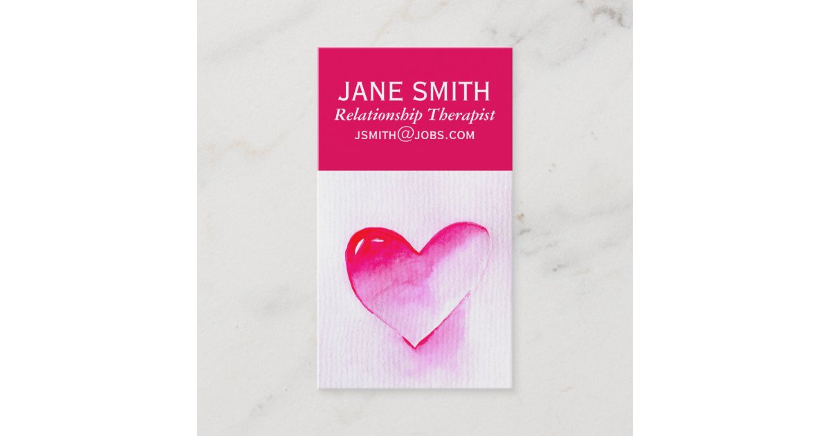 Heart Relationship Therapist business card | Zazzle
