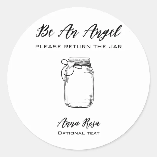 Heart Ribbon AP30 Return jar Canning Mason Classic Round Sticker | Zazzle