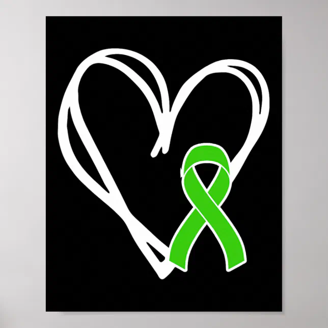 Heart Ribbon Support Mental Health Awareness Month Poster | Zazzle