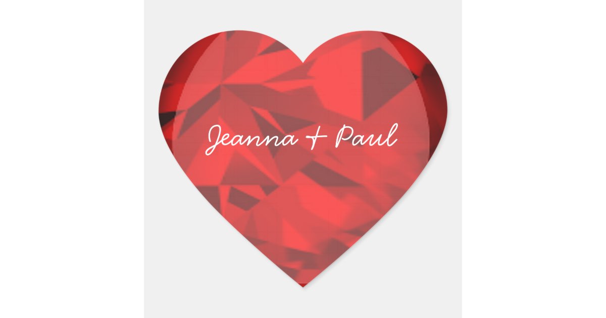 Heart Ruby Print Sticker | Zazzle