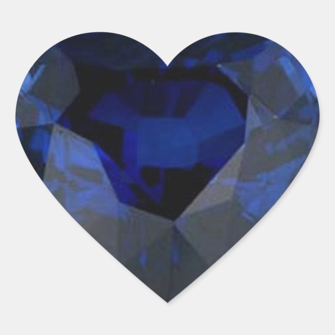 Heart Sapphire Print Sticker | Zazzle