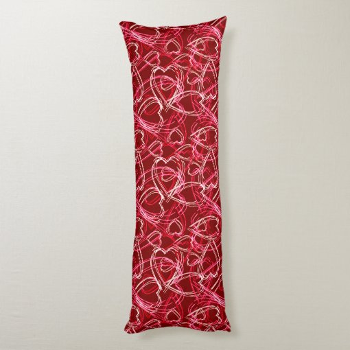 Heart Scribbles Ruby Red Body Pillow | Zazzle