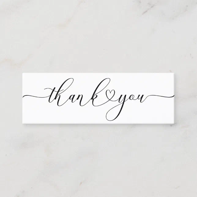 heart script lettering thank you insert | Zazzle