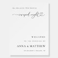Heart Script Swipe Right Wedding Welcome Sign | Zazzle