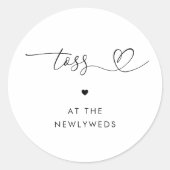 Heart Script Wedding Favor Petal Toss Minimalist Classic Round Sticker ...