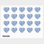 Heart Scroll Blue w White Heart Sticker | Zazzle