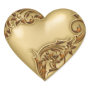 Heart Scroll Gold w Red Gold Heart Sticker | Zazzle