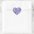Heart Scroll Lavender Blue w White Heart Sticker | Zazzle