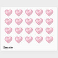Heart Scroll Pink w White Heart Sticker | Zazzle