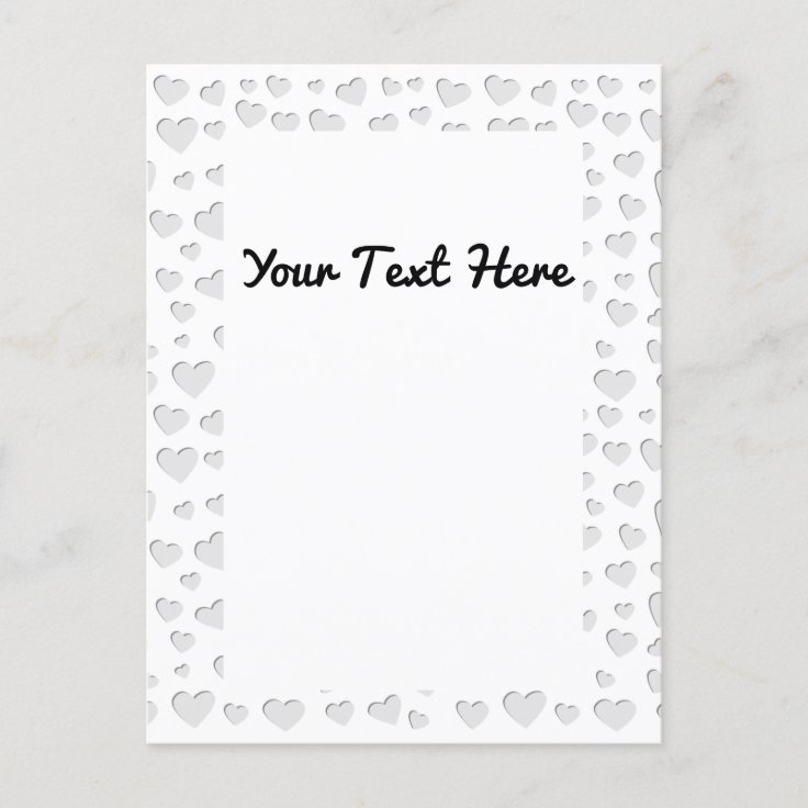 Heart Shape Faux Paper Cut Out Postcard | Zazzle