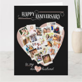 Heart Shape Photo Collage Wedding Anniversary Card | Zazzle