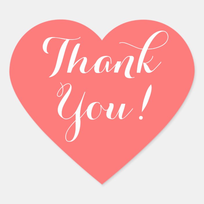 Heart shape stickers with thank you message | Zazzle.com