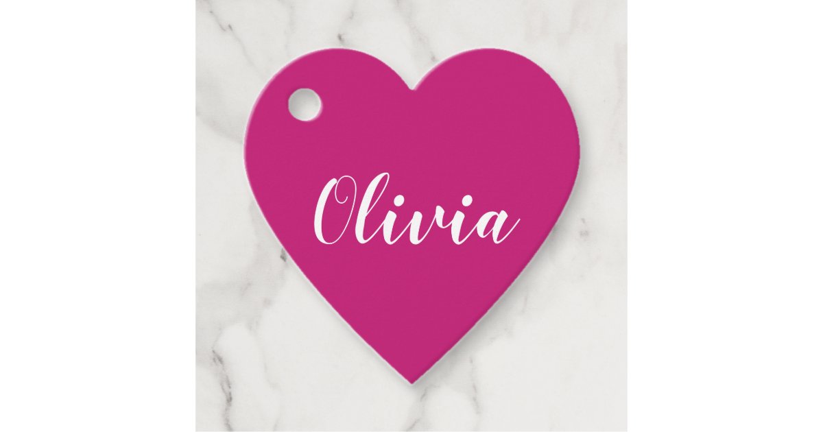 Heart shaped name favor tag | Zazzle