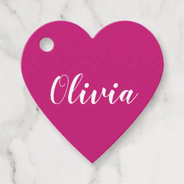 Heart shaped name favor tag | Zazzle