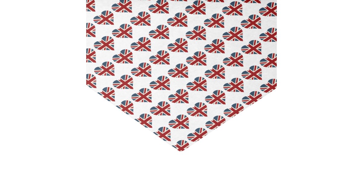 Heart Shaped Union Jack Flag Tissue Paper | Zazzle