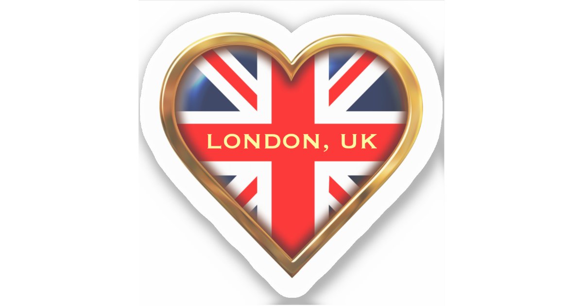 Heart-Shaped Union Jack Sticker | Zazzle