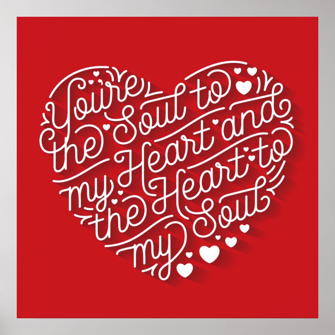 Heart Soul Square Poster (24x24) | Zazzle