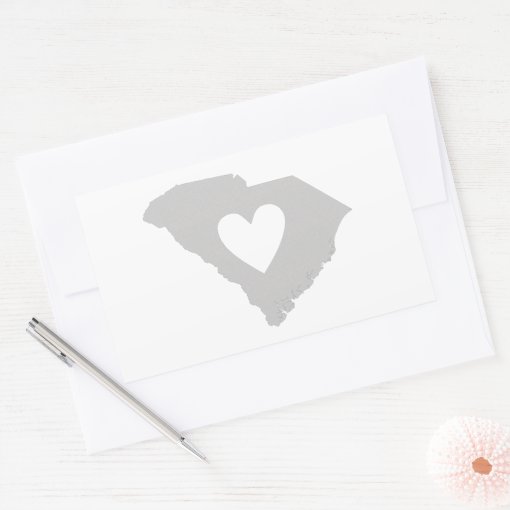 Heart South Carolina state silhouette Rectangular Sticker | Zazzle