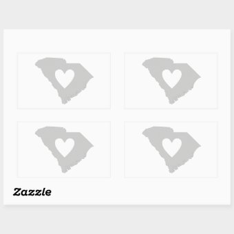 Heart South Carolina state silhouette Rectangular Sticker | Zazzle