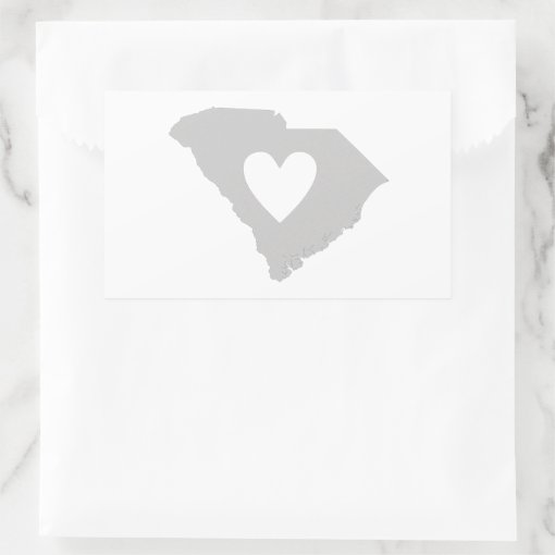 Heart South Carolina state silhouette Rectangular Sticker | Zazzle