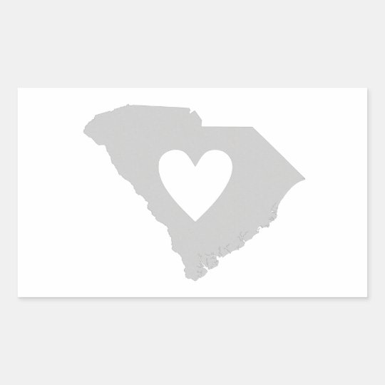 Heart South Carolina state silhouette Rectangular Sticker | Zazzle.com