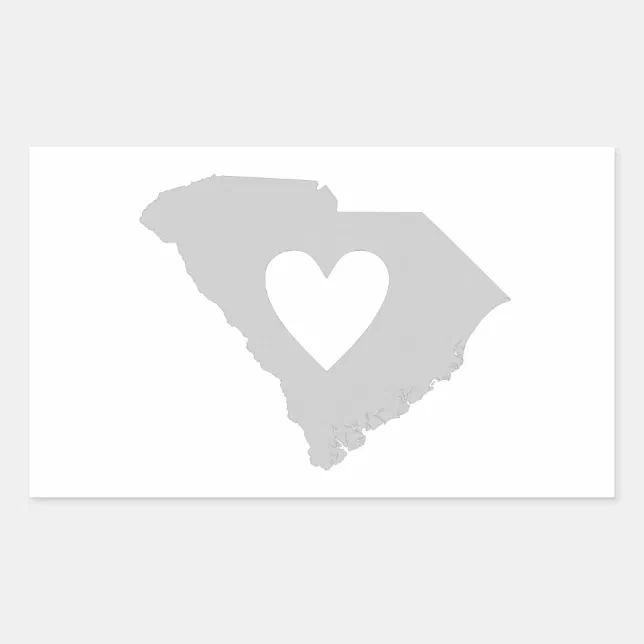 Heart South Carolina state silhouette Rectangular Sticker | Zazzle