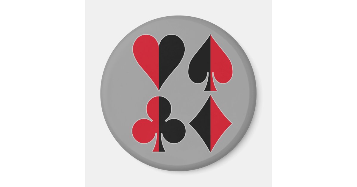 Heart Spade Diamond Club Magnet | Zazzle