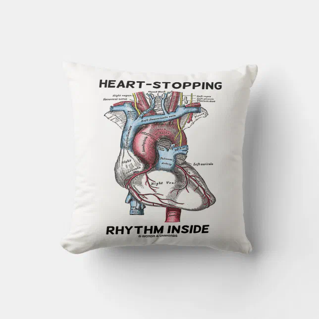 Heart-Stopping Rhythm Inside Anatomical Heart Throw Pillow | Zazzle