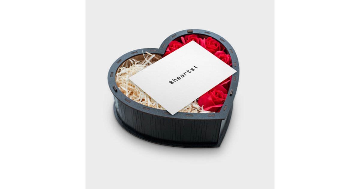 Heart Symbol in HTML Card | Zazzle