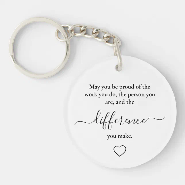 Heart Teacher Employee Recognition Retirement Gift Keychain | Zazzle