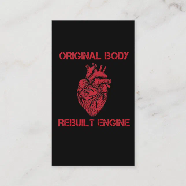 Heart Transplant Rebuilt Engine Bypass Get well Business Card | Zazzle