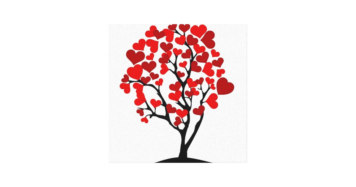 Heart tree canvas | Zazzle