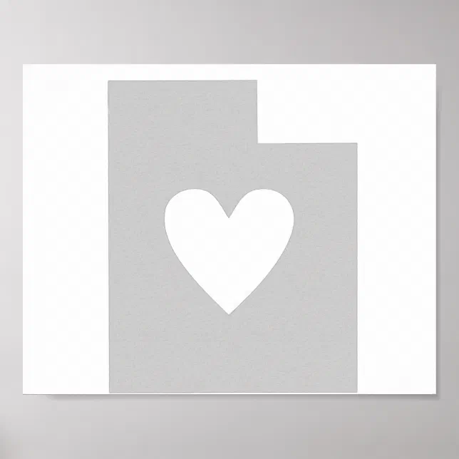 Heart Utah state silhouette Poster | Zazzle