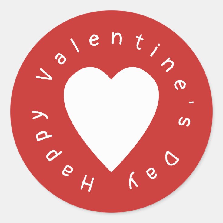 Heart Valentines Day Classic Round Sticker Zazzle