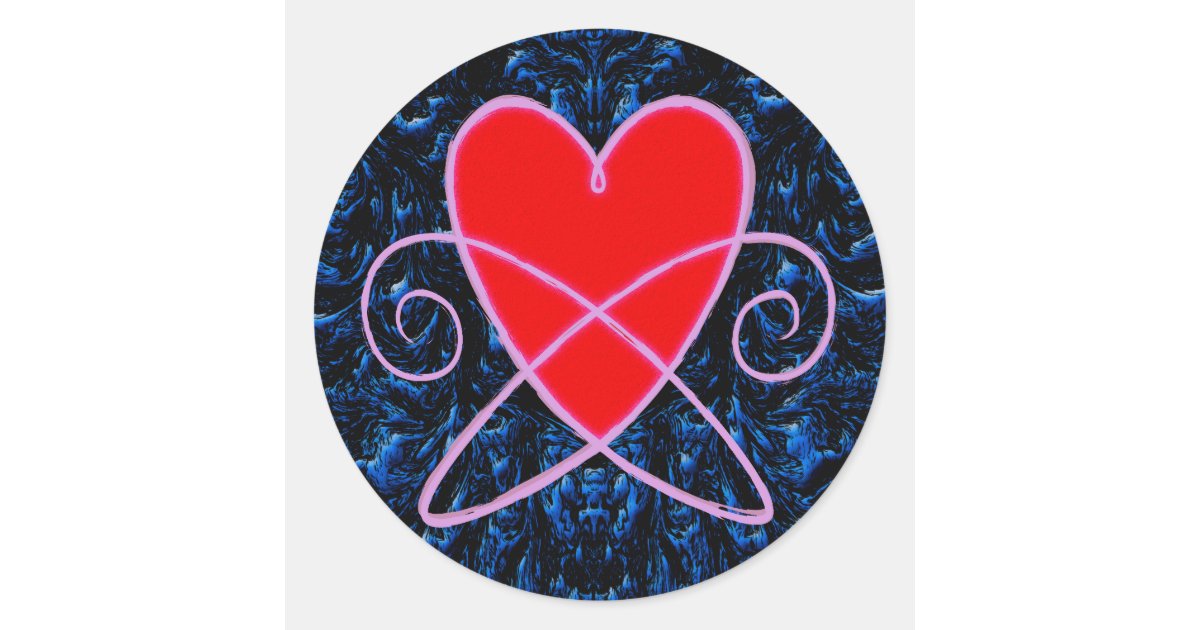 Heart Vortex Classic Round Sticker | Zazzle