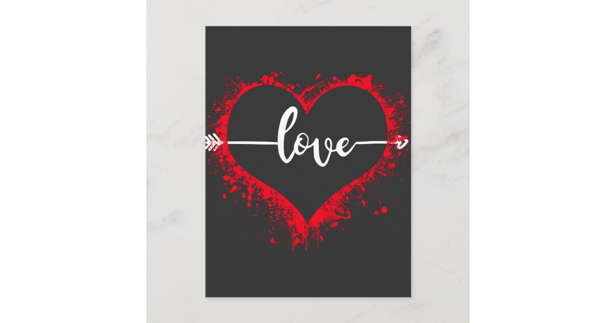 Heart with an arrow in the shape of love postcard | Zazzle