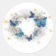Heart with Butterflies Morpho Classic Round Sticker | Zazzle