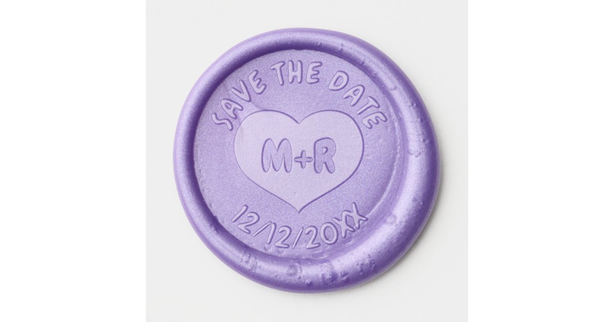 Heart with Monograms Wax Seal Sticker | Zazzle